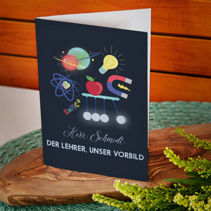 Der Lehrer, unser Vorbild - Glückwunschkarte - GeschenkSpeziell.de