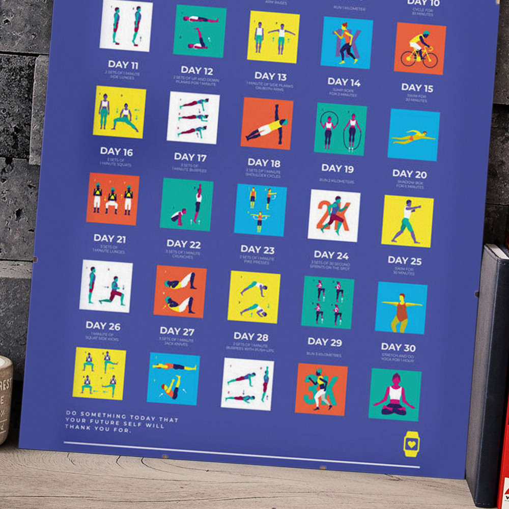 30 Day Challenge Exercise Scratch Poster - GeschenkSpeziell.de