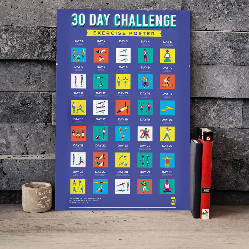 30 Day Challenge Exercise Scratch Poster - GeschenkSpeziell.de