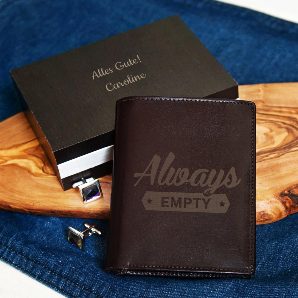 Always Empty - Leder Portemonnaie für Herren - GeschenkSpeziell.de