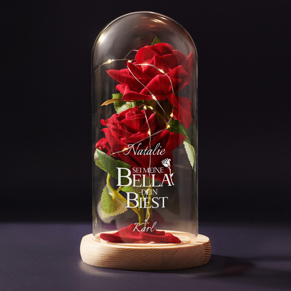 Sei meine bella - Ewige Rose Im Glas - GeschenkSpeziell.de