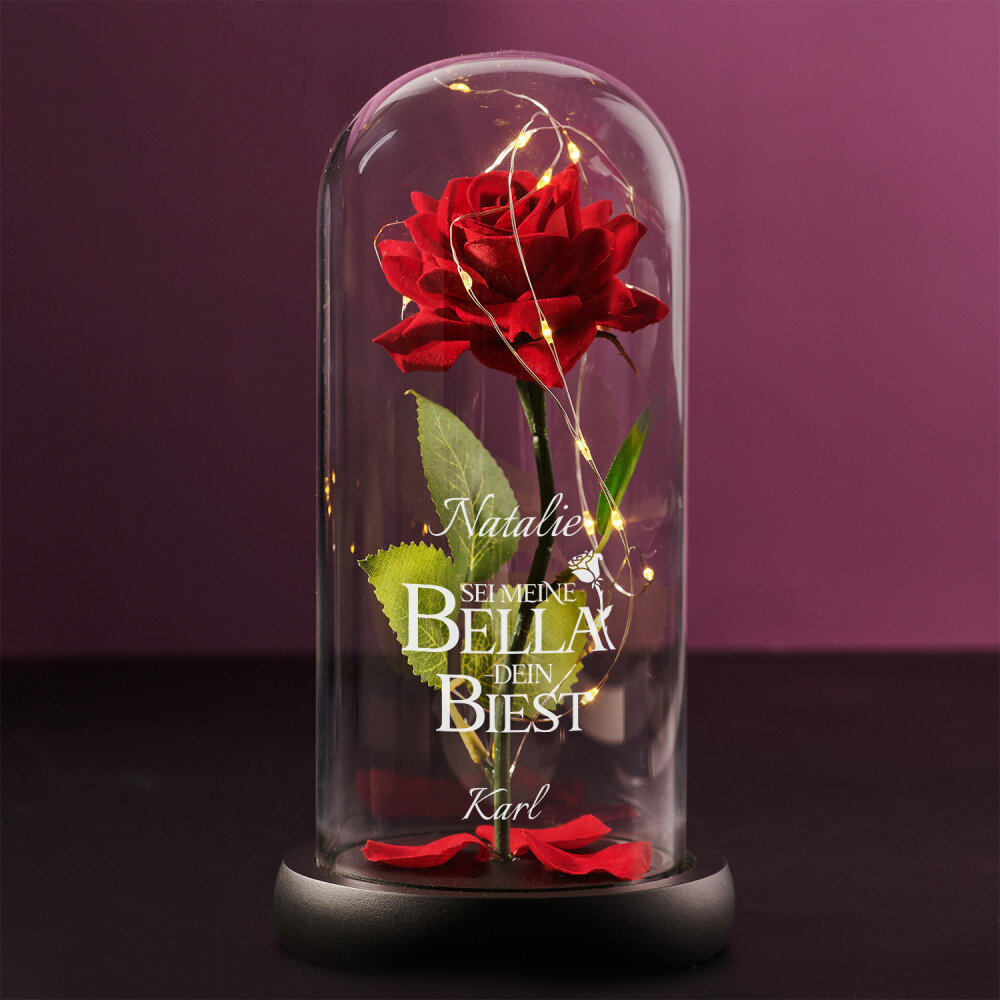 Sei meine bella - Ewige Rose Im Glas - GeschenkSpeziell.de