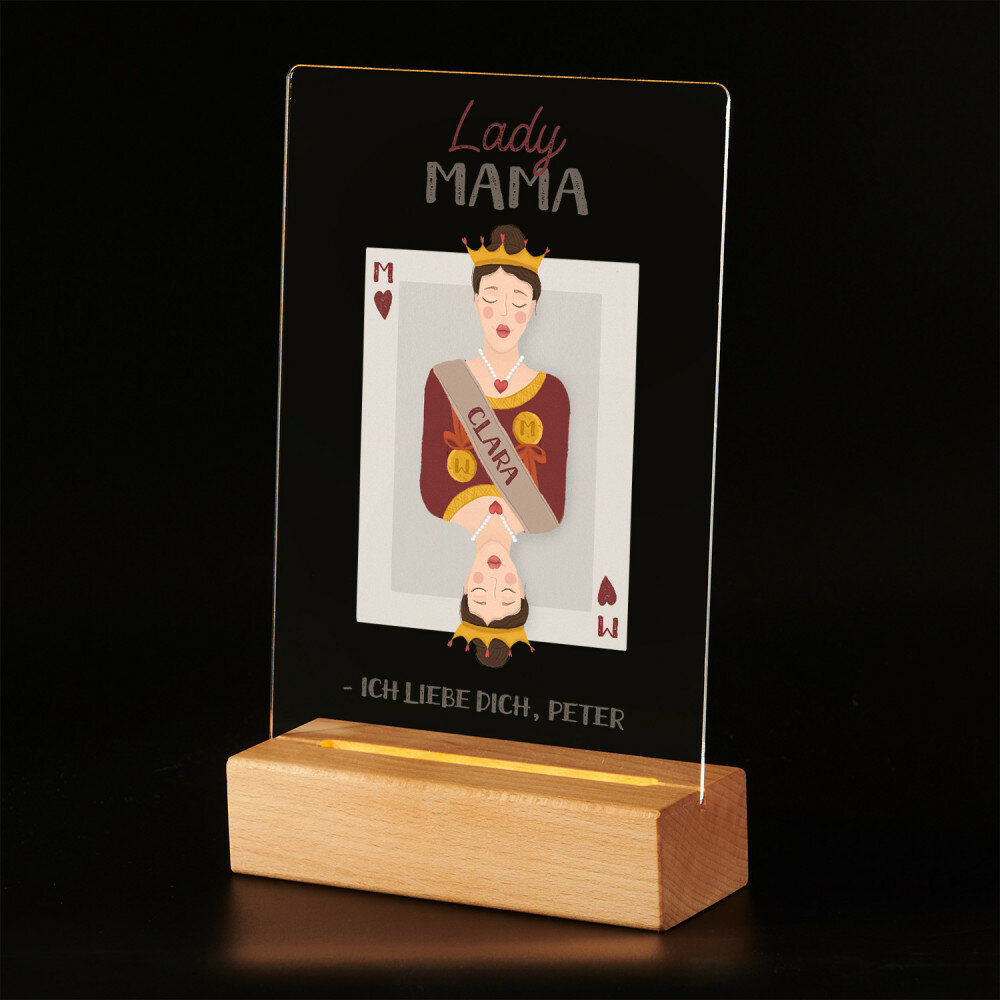 Lady Mama - Druck auf Acrylglas mit LED Beleuchtung - GeschenkSpeziell.de