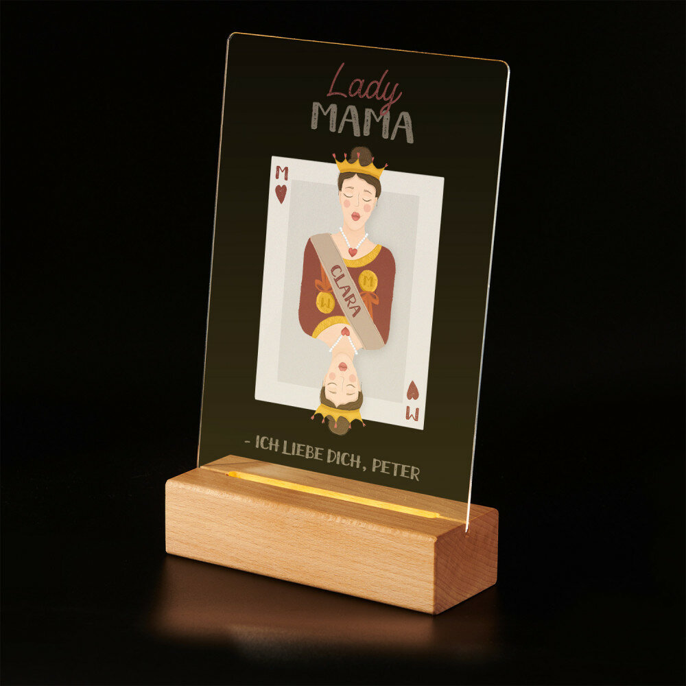 Lady Mama - Druck auf Acrylglas mit LED Beleuchtung - GeschenkSpeziell.de