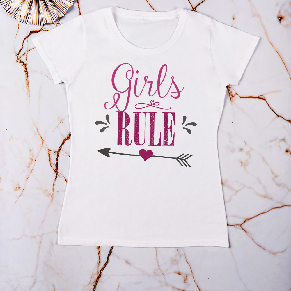 Girls Rule - T-Shirt mit Aufdruck für Damen - GeschenkSpeziell.de