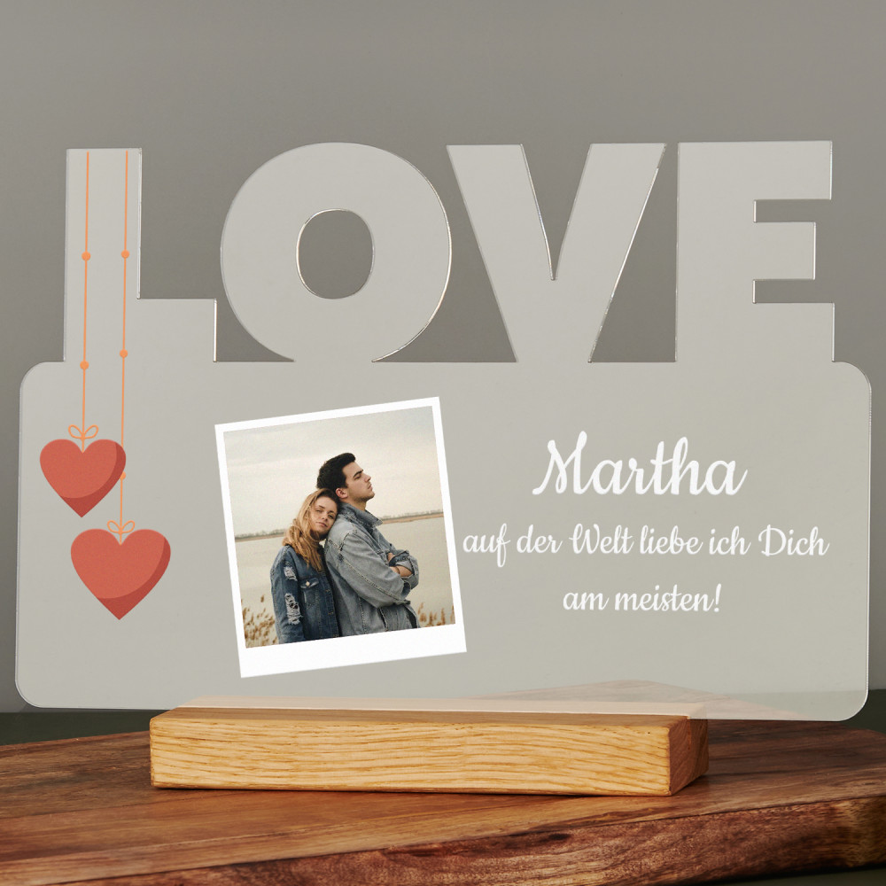 Ich liebe dich am meisten - Aufdruck auf Acrylglas LOVE ...