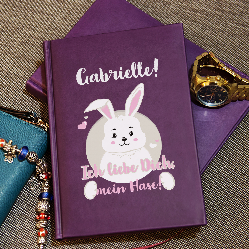 Ich liebe Dich, Mein Hase - Notizbuch A5 mit Aufdruck - GeschenkSpeziell.de