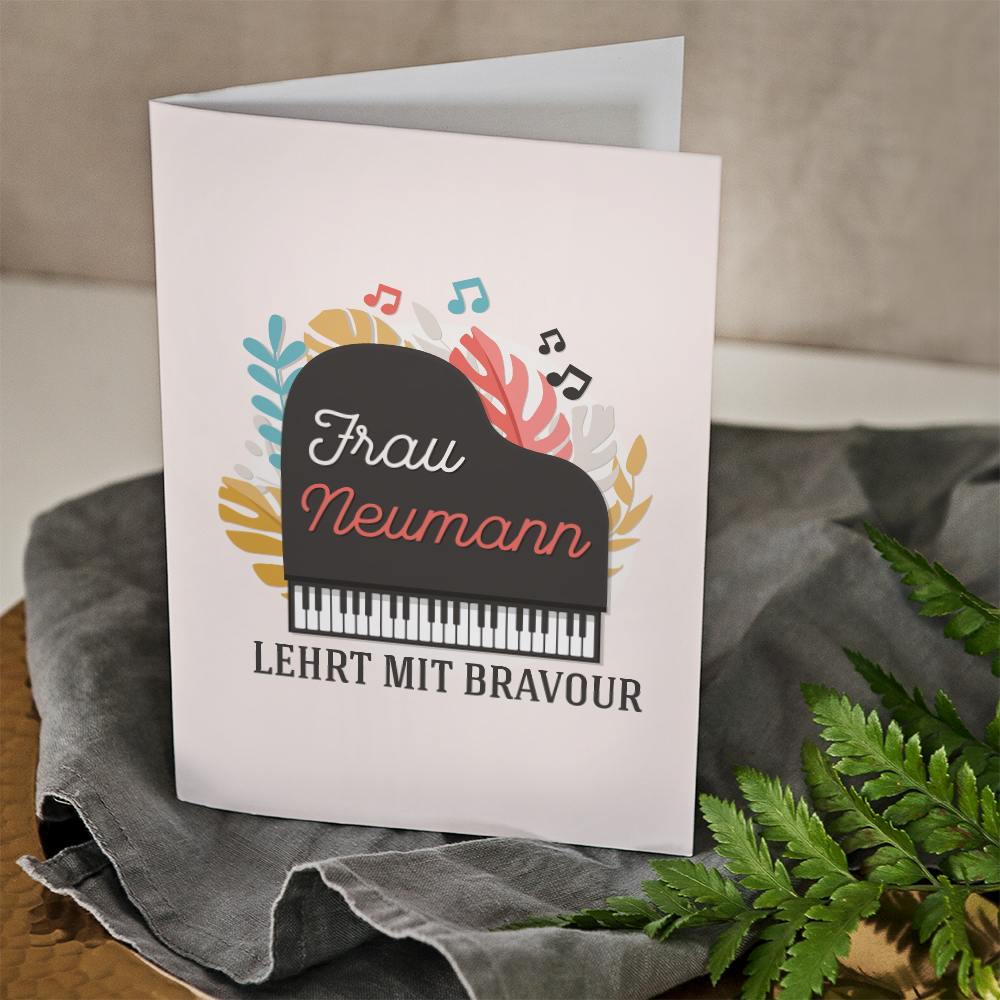 Lehrt mit Bravour - Glückswunschkarte - GeschenkSpeziell.de